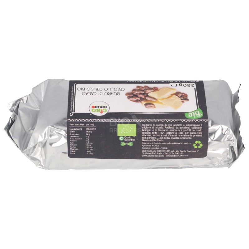 Burro di cacao criollo crudo bio